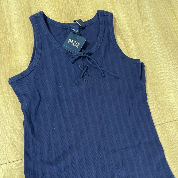 Basic Editions | Tops | Basic Editions Blue Tank Top | Poshmark